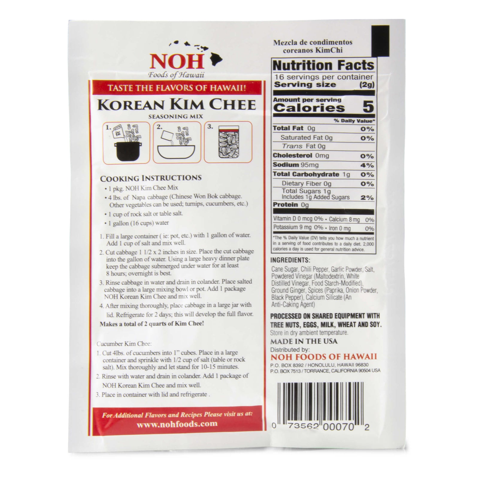 Korean Kim Chee Seasoning Mix · NOH Foods of Hawaii